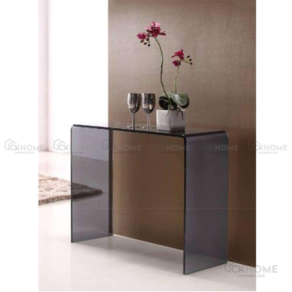 CKHOME Full Glass Console Table Black Glass | CKHOME2U