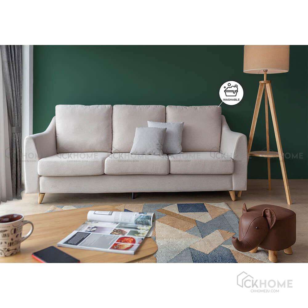 Miya Milk Water Repellent Fabric Sofa | CKHOME2U
